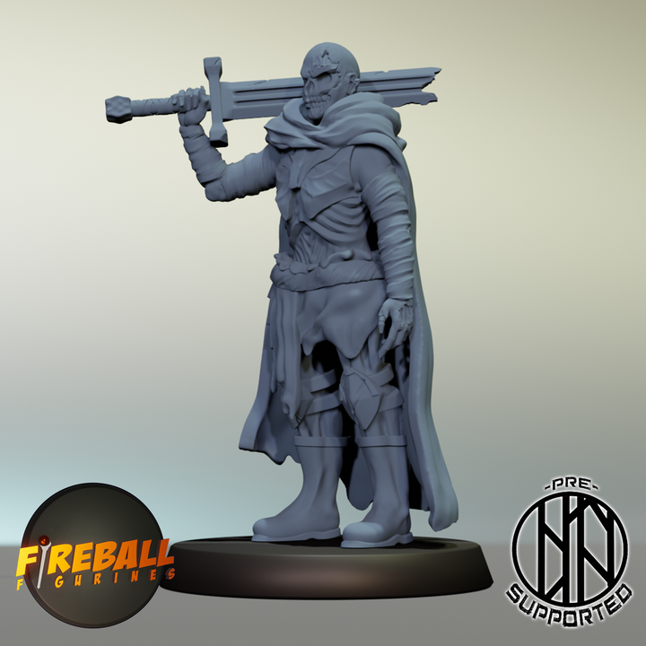 3D Printable Argrim the Revenant, Drow Death Knight by Fireball Figurines