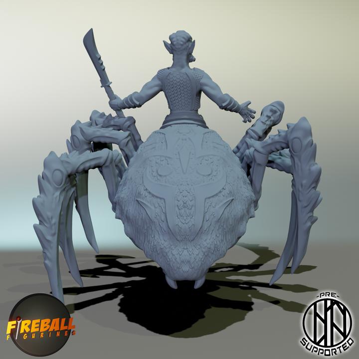 3D Printable Zyraxis Weaverbane, the Ascended Drider by Fireball Figurines