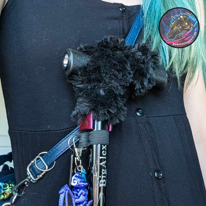 3D Printable No Magnet Hands-free Cane Clip + Adjustable Cane Clip by ...