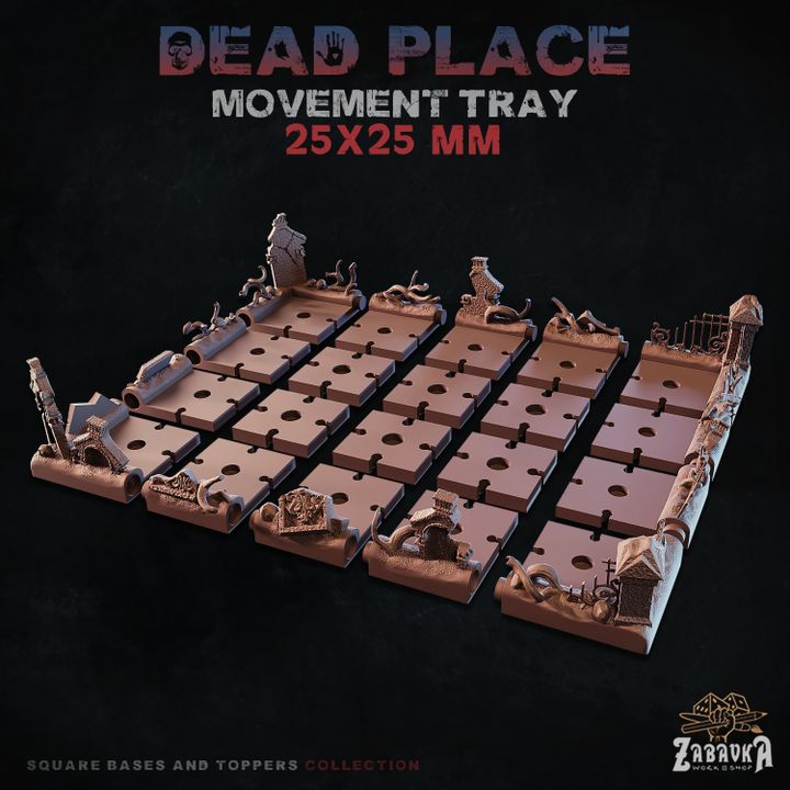 3D Printable Dead Place - Modular Movement Tray (25x25) by Zabavka Workshop