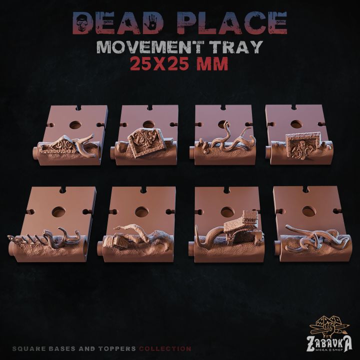 3D Printable Dead Place - Modular Movement Tray (25x25) by Zabavka Workshop