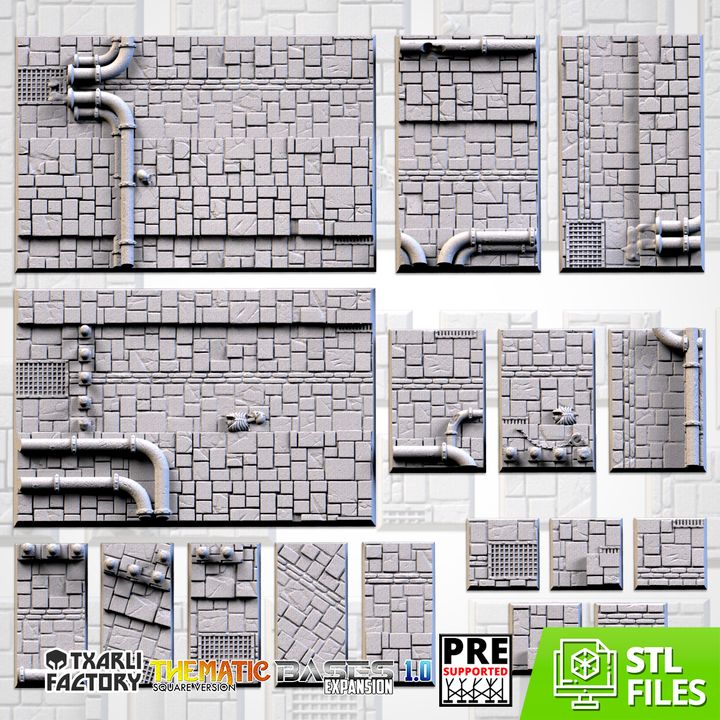 3D Printable Dungeon Bases (Square) Expansion by Txarli Factory