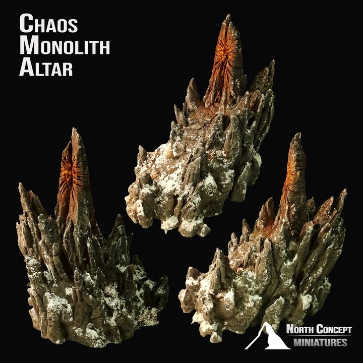 3D Printable Chaos Monolith Altar - Terrain by North Concept Miniatures