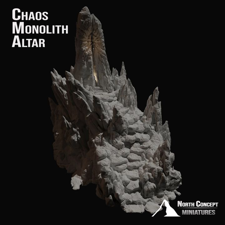 3D Printable Chaos Monolith Altar - Terrain by North Concept Miniatures