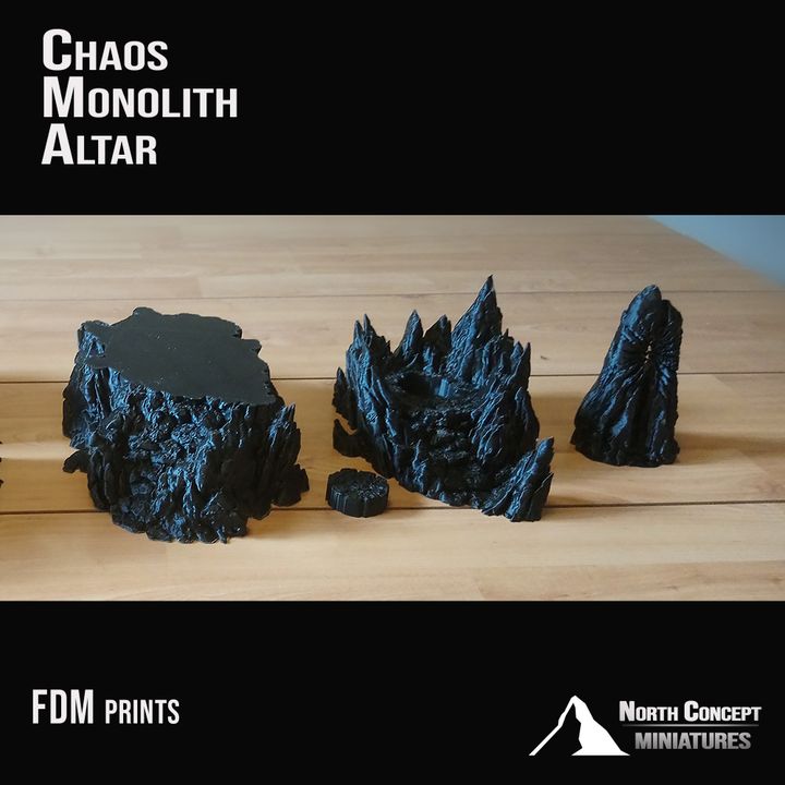 3D Printable Chaos Monolith Altar - Terrain by North Concept Miniatures