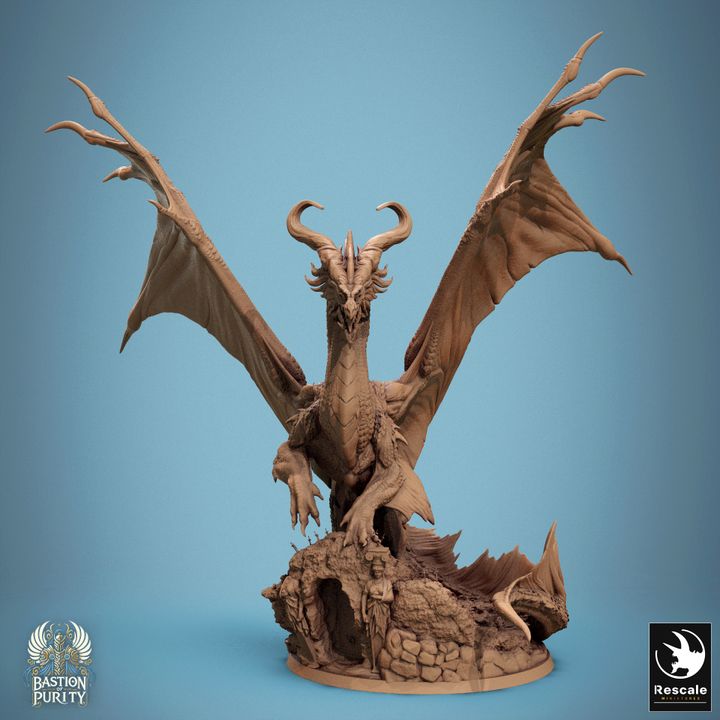 3D Printable Legendary Metallic Bronze Dragon Stand Door by Rescale ...