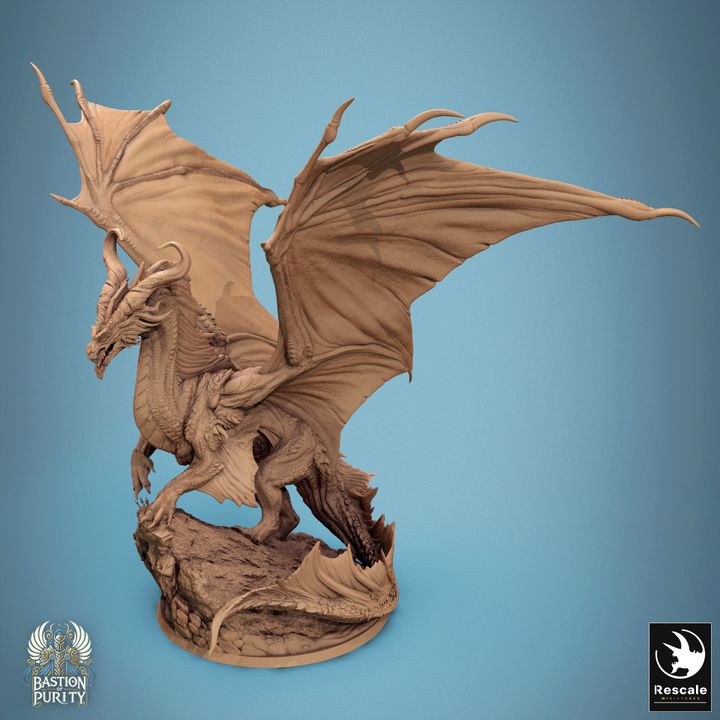 3D Printable Legendary Metallic Bronze Dragon Stand Door by Rescale ...
