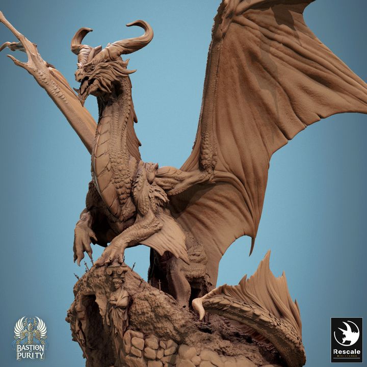 3D Printable Legendary Metallic Bronze Dragon Stand Door by Rescale ...