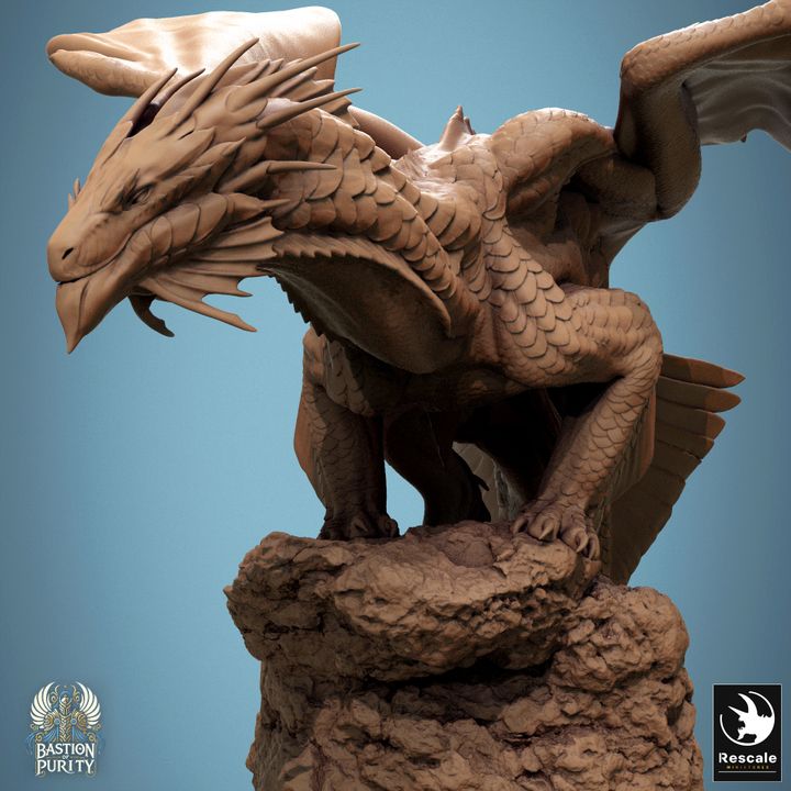 3D Printable Metallic Bronze Dragon - 2024 Redesign Stance by Rescale ...