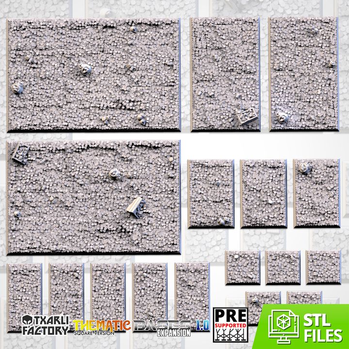 3D Printable Treasures bases (Square) Expansion by Txarli Factory