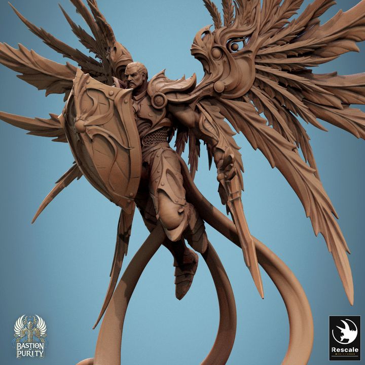 3D Printable Aurelian Skyblade Sword & Shield by Rescale Miniatures