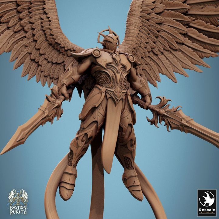 3D Printable Aurelian Skyblade Double Sword by Rescale Miniatures