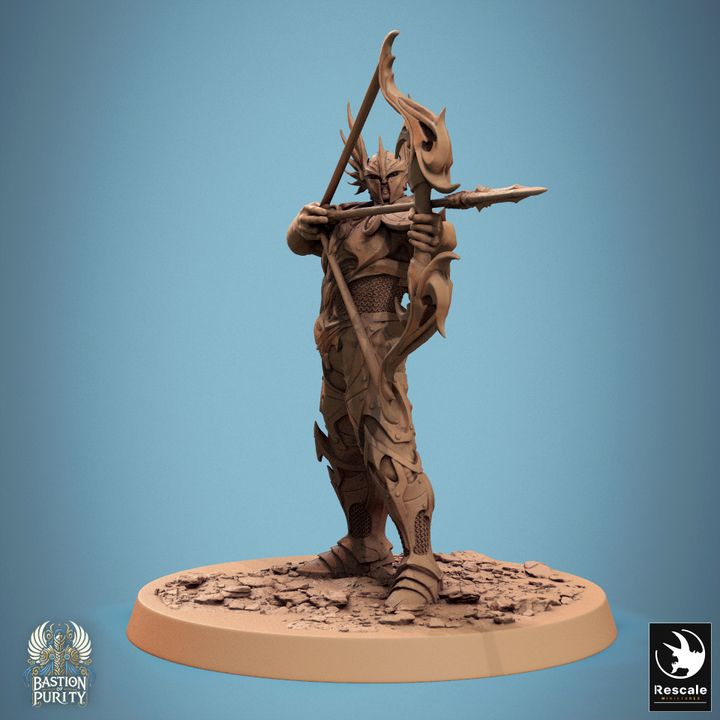 3D Printable Sentinel of Aetherium Bow A by Rescale Miniatures