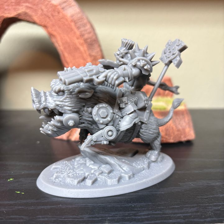 3D Printable AAAArg Ourk Boar Rider Gnob (presupported) by Chad Hoverter