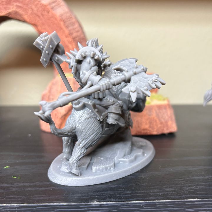 3D Printable AAAArg Ourk Boar Rider Gnob (presupported) by Chad Hoverter