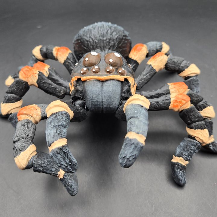 3D Print of Tarantula Articulated Figure, snap-fit assembly, Cute ...
