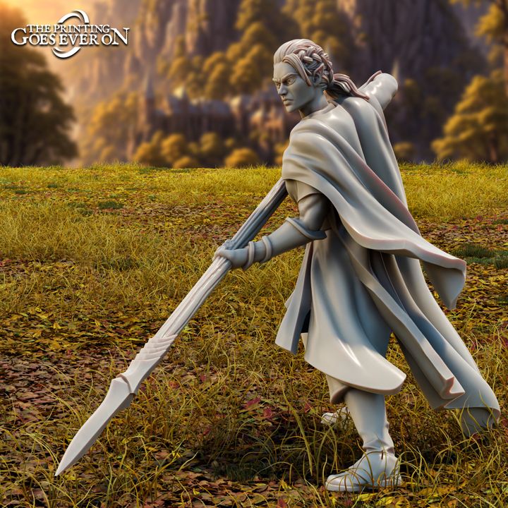 3D Printable Wood Elf Spearman A - Presupported by The Printing Goes ...