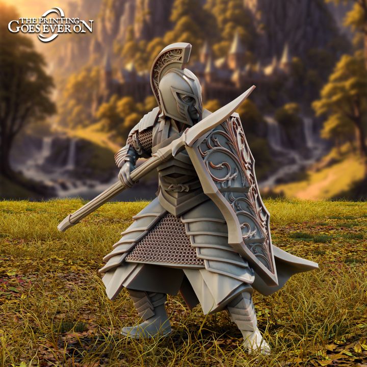3D Printable High Elf Spearman A - Presupported by The Printing Goes ...