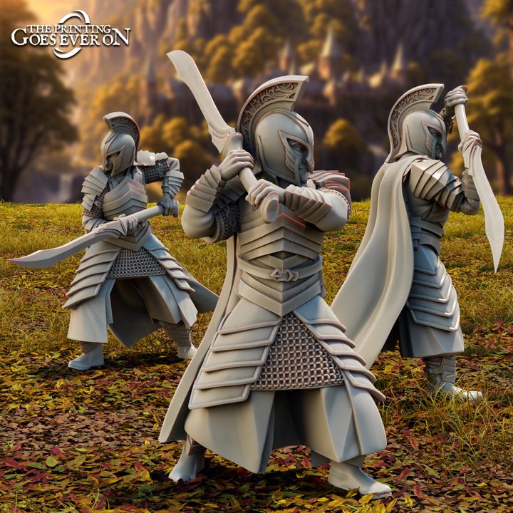 3D Printable High Elf Swordsmen - Presupported by The Printing Goes Ever On