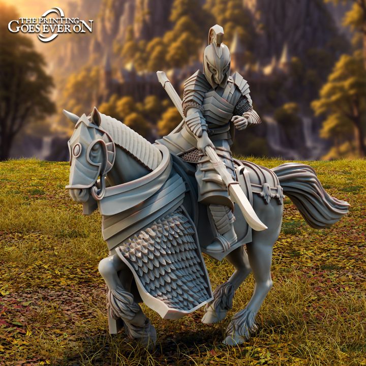 3D Printable High Elf Knight A - Presupported by The Printing Goes Ever On
