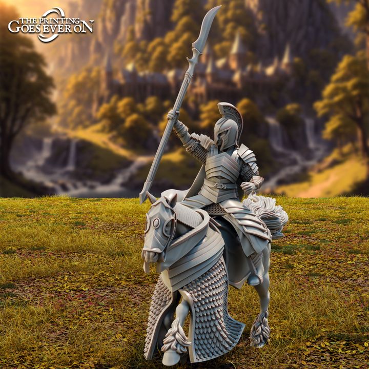 3D Printable High Elf Knight B - Presupported by The Printing Goes Ever On