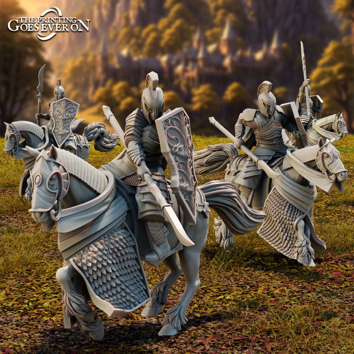 3D Printable High Elf Knights - Presupported by The Printing Goes Ever On