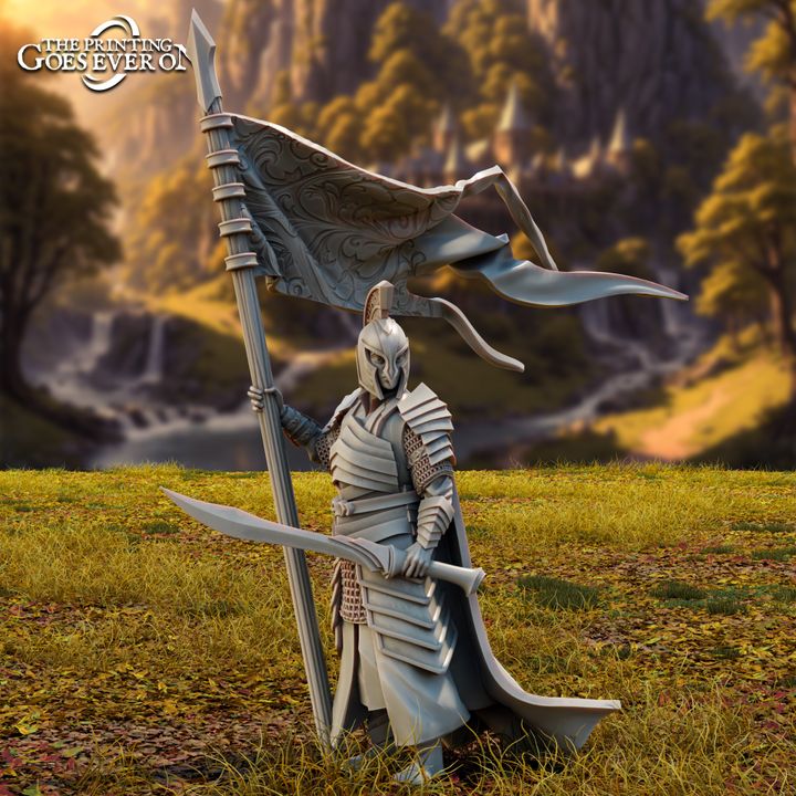 3D Printable High Elf Banner Bearer - Presupported by The Printing Goes ...