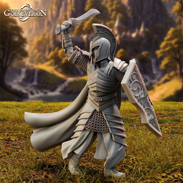 3D Printable High Elf Captain - Presupported by The Printing Goes Ever On