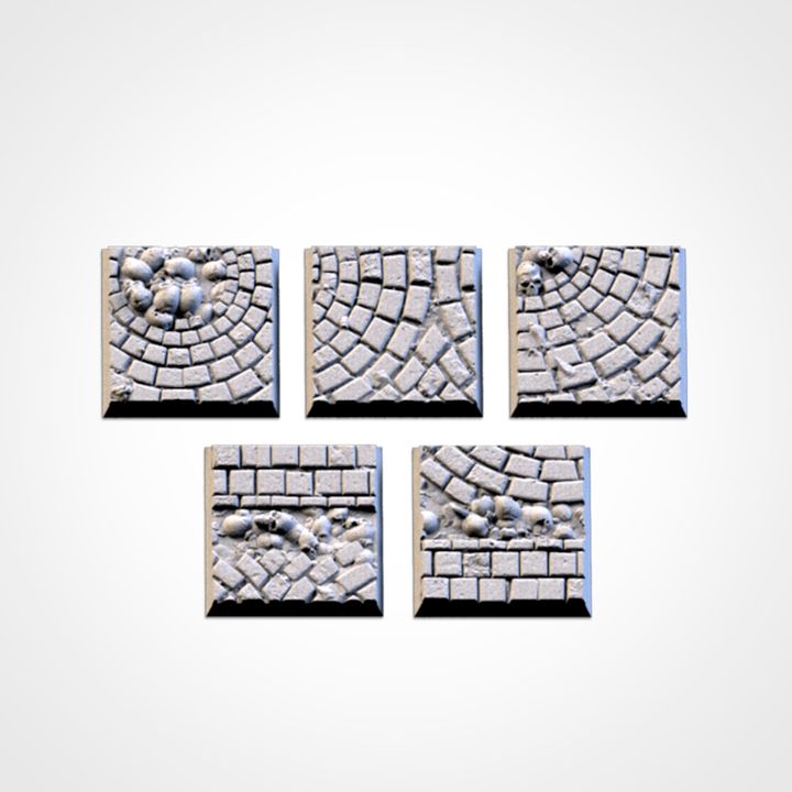 3D Printable Medieval Road Bases (Square) Expansion by Txarli Factory