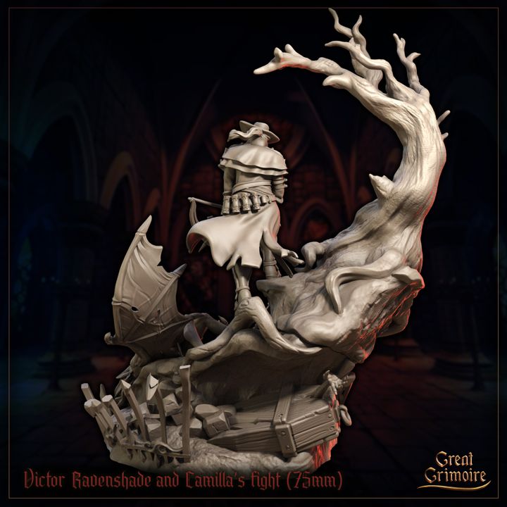 3D Printable Victor Ravenshade and Camilla's fight by Great Grimoire