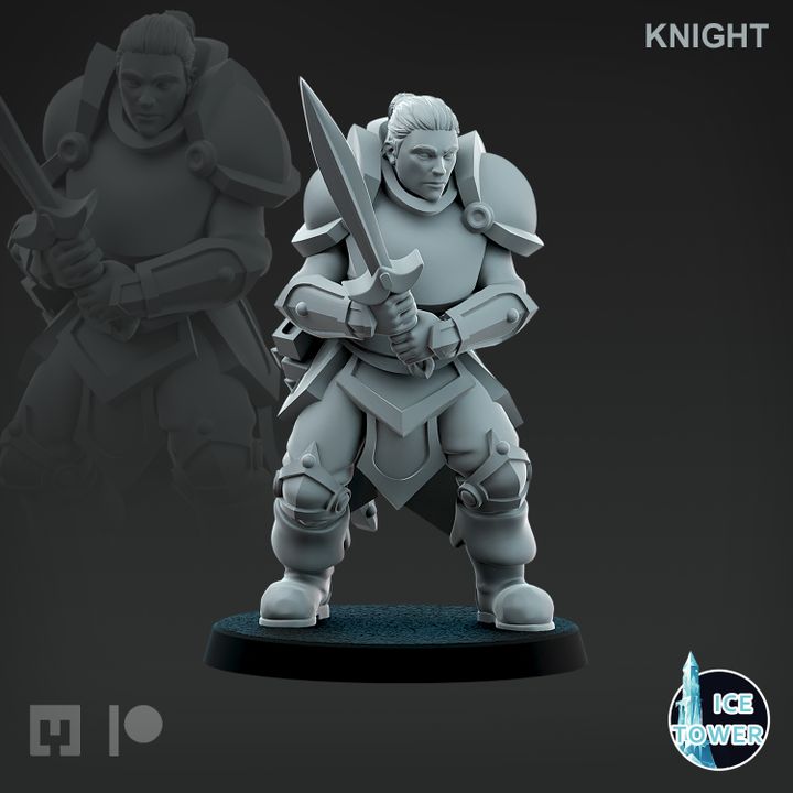3D Printable Human - Knight by Ice Tower
