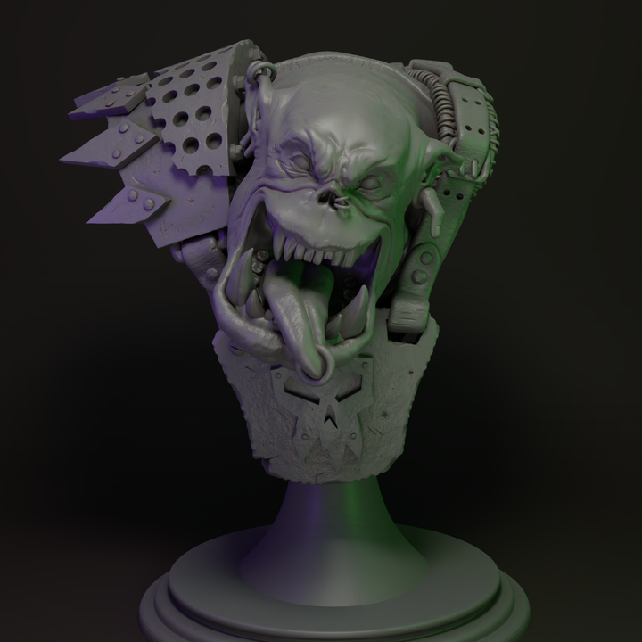 3D Printable Maniac Ork Bust by Miguel Escudero Esteban