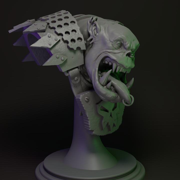 3D Printable Maniac Ork Bust by Miguel Escudero Esteban