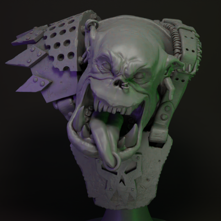 3D Printable Maniac Ork Bust by Miguel Escudero Esteban