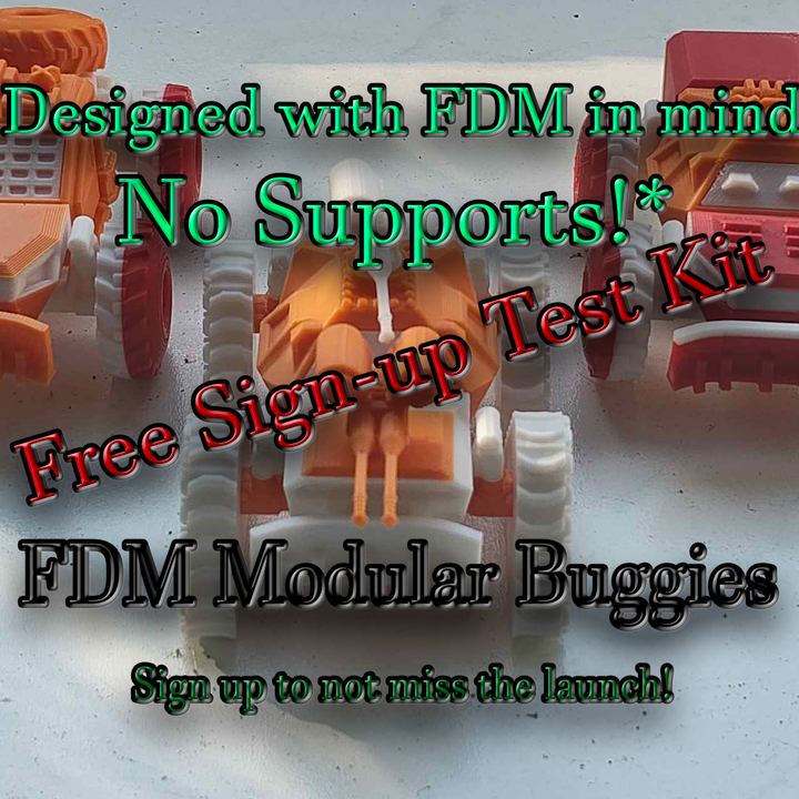 3D Printable FDM Modular Buggies - Test Printable Kit by Amyccoon