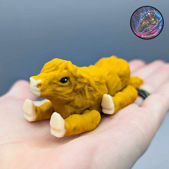 3D Printable Baby Flexi Highland Cow Keychain by Kirsten M