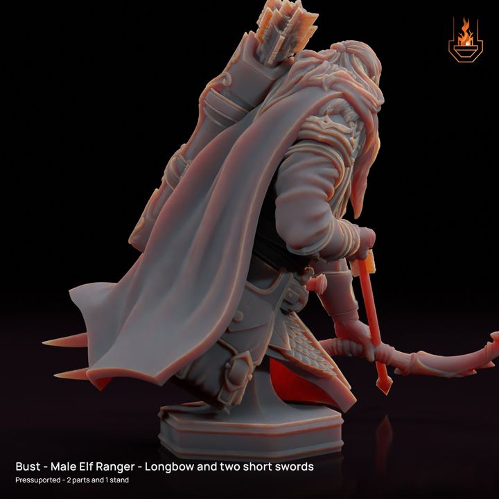 3D Printable Bust - Male Elf Ranger - [Supported] by Magnetic Foundry