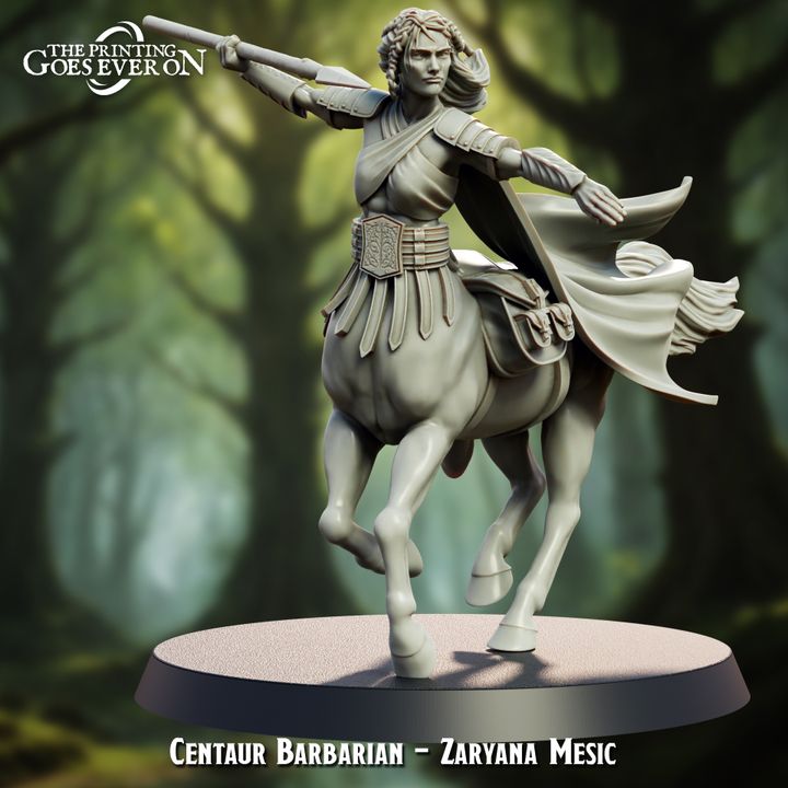 3D Printable Centaur Barbarian - Zaryana Mesic - Presupported by The ...