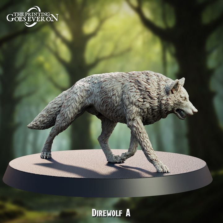 3D Printable Direwolves Pack - Presupported by The Printing Goes Ever On