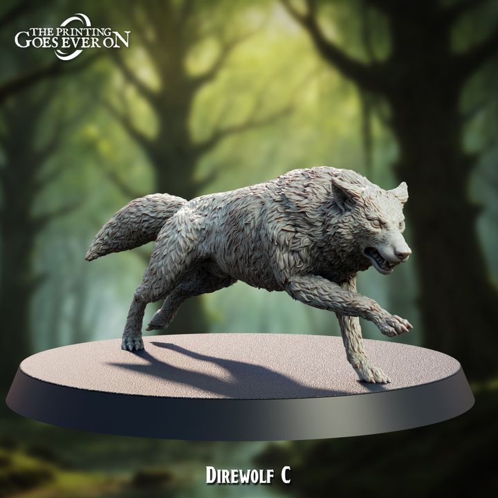 3D Printable Direwolves Pack - Presupported by The Printing Goes Ever On