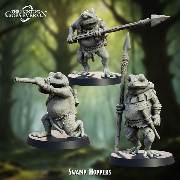 3D Printable Swamp Hoppers - Presupported by The Printing Goes Ever On