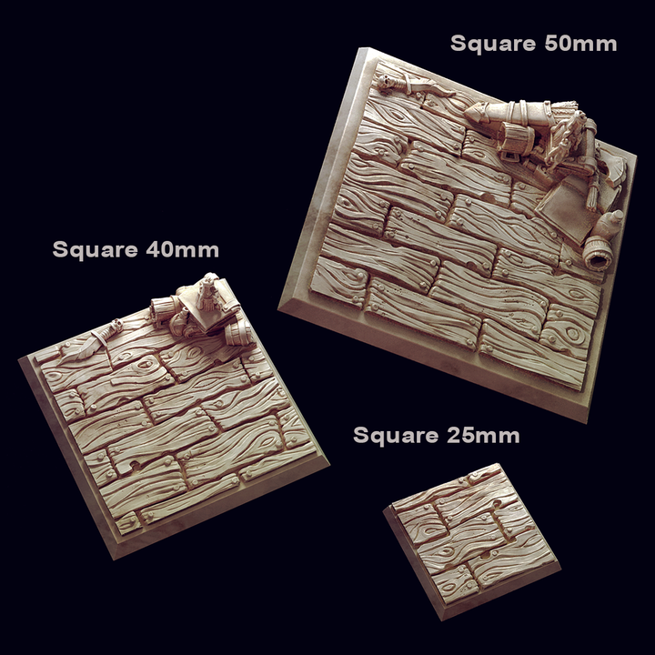 3D Printable Wood Floors - Tavern - Square Pack by Demon Door Minis