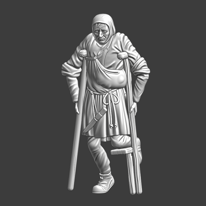 3D Printable Medieval beggar miniature by Northern Crusades Miniatures