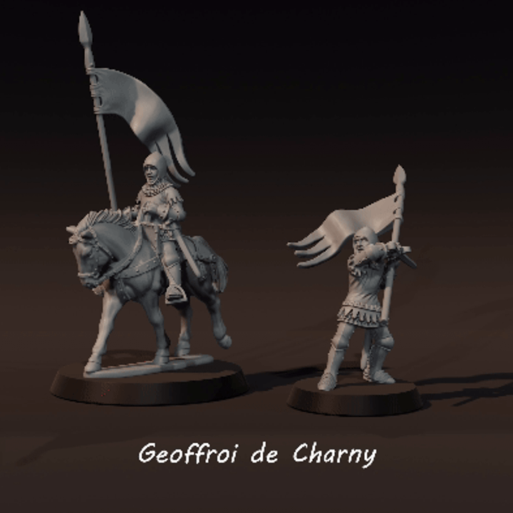 3D Printable Geoffroi de Charny F/M by Medbury Miniatures