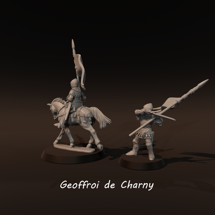 3D Printable Geoffroi de Charny F/M by Medbury Miniatures