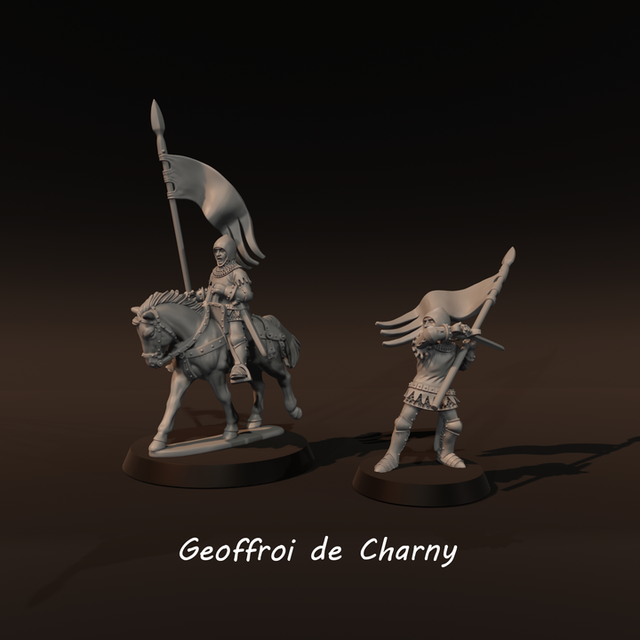 3D Printable Geoffroi de Charny F/M by Medbury Miniatures