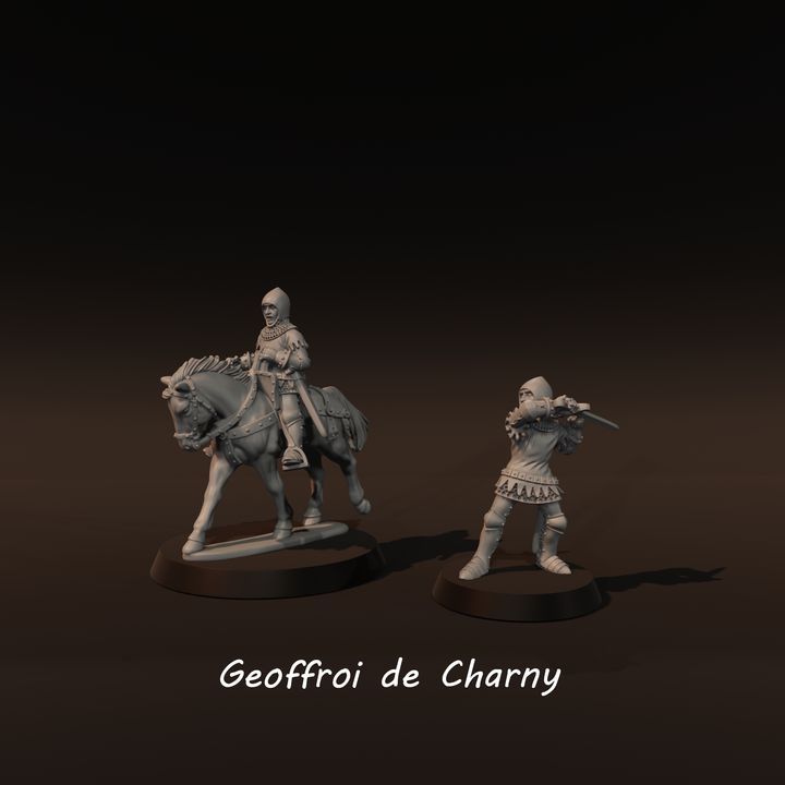 3D Printable Geoffroi de Charny F/M by Medbury Miniatures