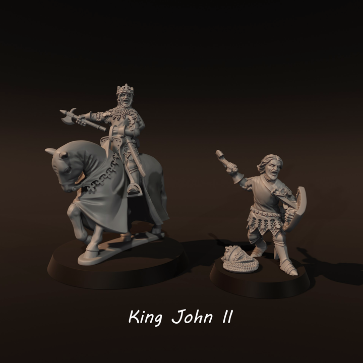 3D Printable King John II by Medbury Miniatures