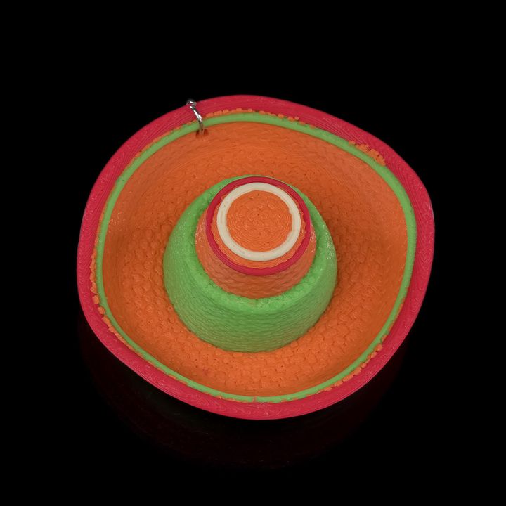 3D Printable Sombrero Keychain & Tabasco Topper by Stlflix