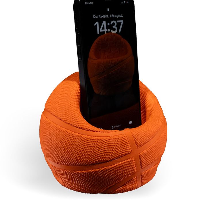 3D Printable Basketball Phone Holder by Stlflix